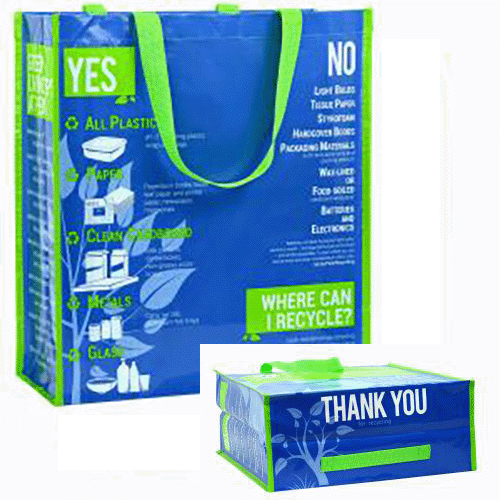 Custom Recycling Bin Bag | Custom Grocery Bags | Bulletin Bag