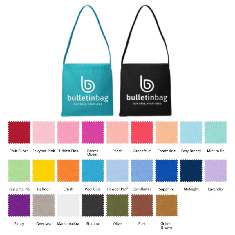 Custom Branded Sling Totes | Colored Cotton Crossbody Bag | Bulletin Bag